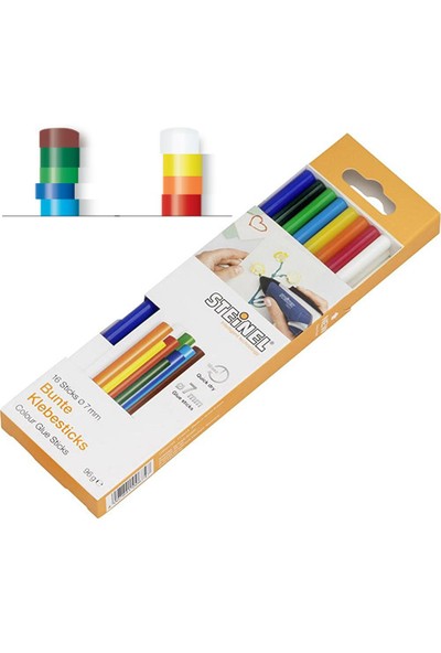 Steinel 006969 Karışık Renkli 7mm Mum Silikon Çubuk 16 adet Steinel 006969 Karışık Renkli 7mm Mum Silikon Çubuk 16 adet