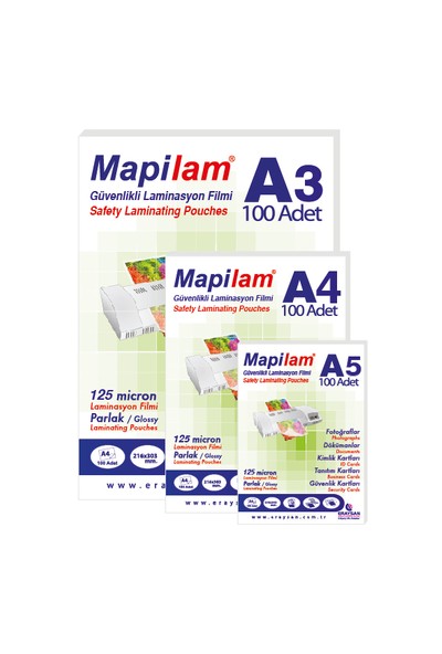 Mapilam 150 Mic A5 Mat Laminasyon Filmi (1041505) Mapilam 150 Mic A5 Mat Laminasyon Filmi (1041505)