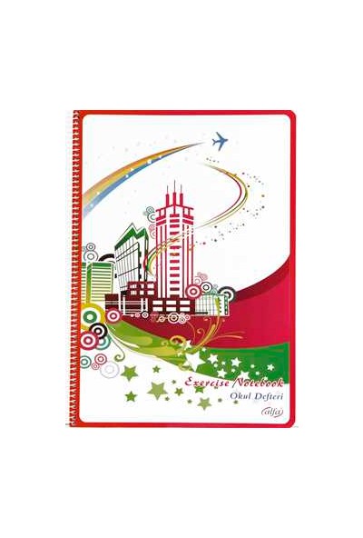 Alfa A4 Spiralli Karton Kapak Defter 72 Yaprak Kareli