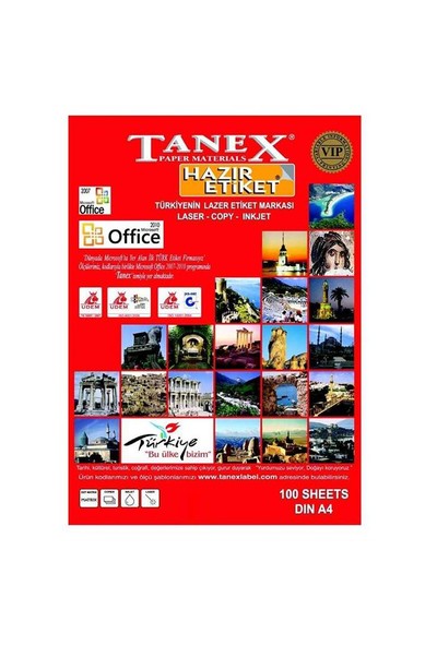Tanex Yuvarlak Kenar Lazer Etiket A4 63,5*38,1 Mm Tanex Yuvarlak Kenar Lazer Etiket A4 63,5*38,1 Mm