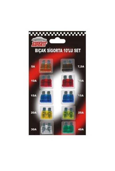 Autokit Bıçak Sigorta 10 Lu Set