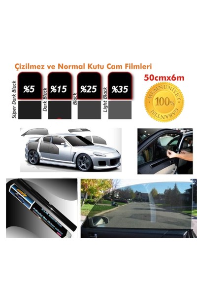 Cam Filmi Kutu Bir Arabalık 50Cmx6M Light Black Cam Filmi Kutu Bir Arabalık 50Cmx6M Light Black