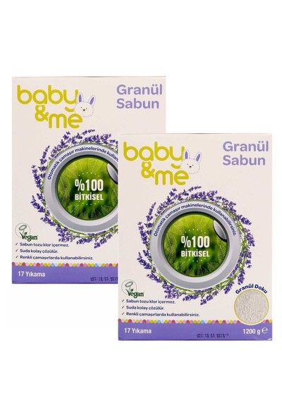 baby&me Bitkisel Granül Sabun Tozu 2*1.200 Gr