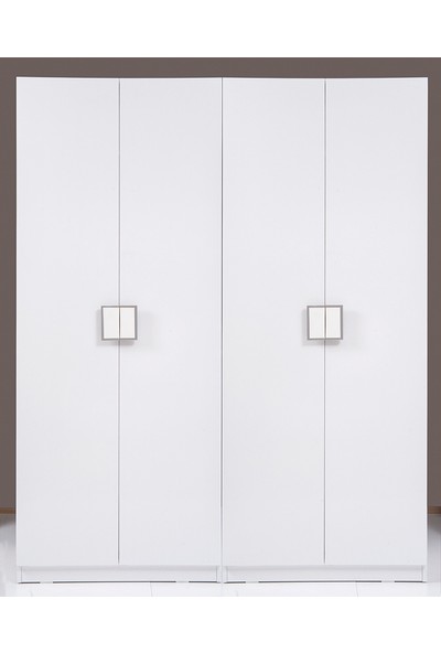 Kenyap Plus 812485 Stella 4 Kapaklı 3 Çekmeceli Gardırop - Beyaz Kenyap Plus 812485 Stella 4 Kapaklı 3 Çekmeceli Gardırop - Beyaz