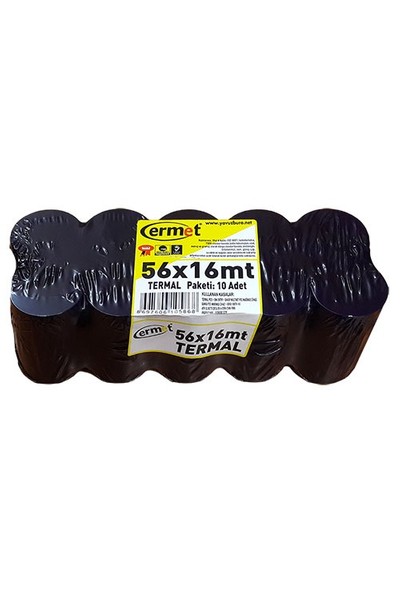 Yazar Kasa Termal Rulo 56x16 mt 10 lu (Ermet) Yazar Kasa Termal Rulo 56x16 mt 10 lu (Ermet)