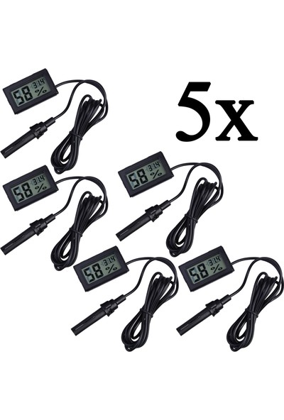 5 Adet Problu Termometre Sıcaklık Saati,Nem ölçer thr151-5 5 Adet Problu Termometre Sıcaklık Saati,Nem ölçer thr151-5