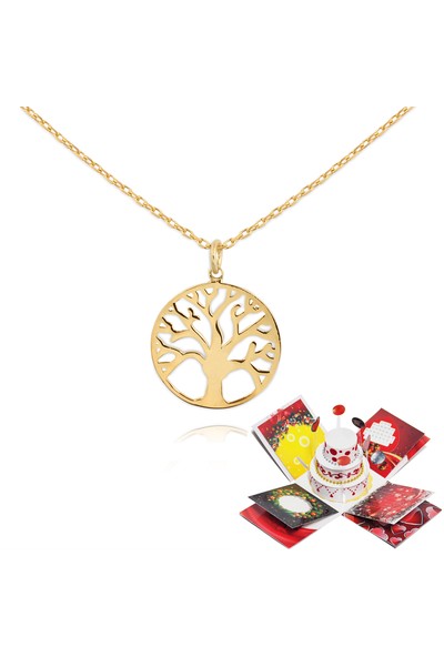 Chavin Orta Boy Hayat Ağacı Altın Kolye -Pastalı Kutusunda cs52 Chavin Orta Boy Hayat Ağacı Altın Kolye -Pastalı Kutusunda cs52