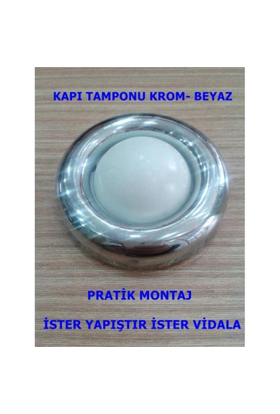 Tempo Kapı Kolu Stoperi Tampon Krom-Beyaz Tempo Kapı Kolu Stoperi Tampon Krom-Beyaz