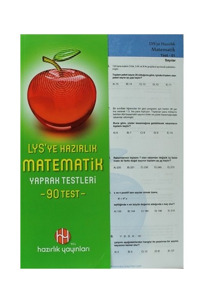 LYS'ye Hazırlık Matematik Yaprak Testleri (90 Test)