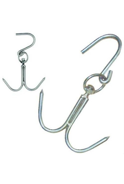 Döner Sistemli 2`li Et Asma Kancası Gümüş