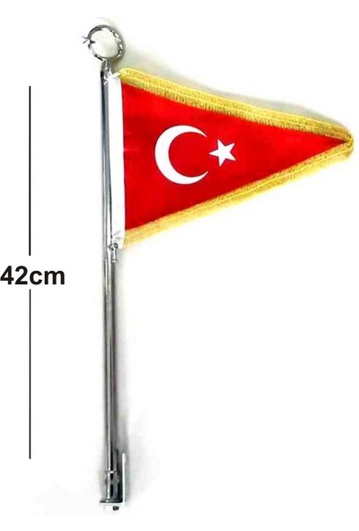Carub Bayrak Direği Kalın Krom Gövde Boy:42Cm Carub Bayrak Direği Kalın Krom Gövde Boy:42Cm