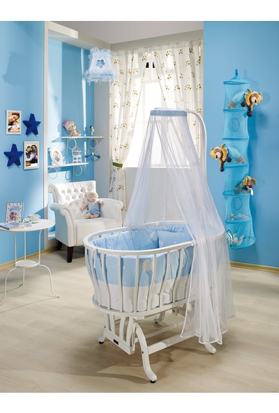 Bebedecor Ege Beşik 12179beyazbulutmavi
