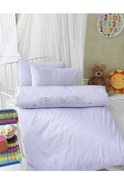 Aqua Baby Sarmaşık Kuş Lila Nakışlı Bebek Nevresim Takımı Aqua Baby Sarmaşık Kuş Lila Nakışlı Bebek Nevresim Takımı