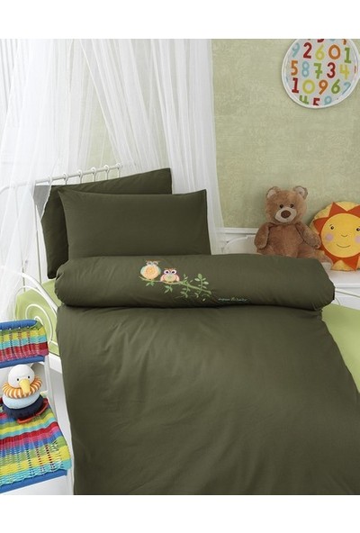 Aqua Baby Baykuş Nakışlı Bebek Nevresim Takımı