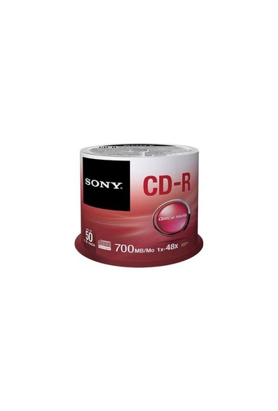 Sony Cd-R 700Mb 80 Dakika 50'Li Spindle Sony Cd-R 700Mb 80 Dakika 50'Li Spindle
