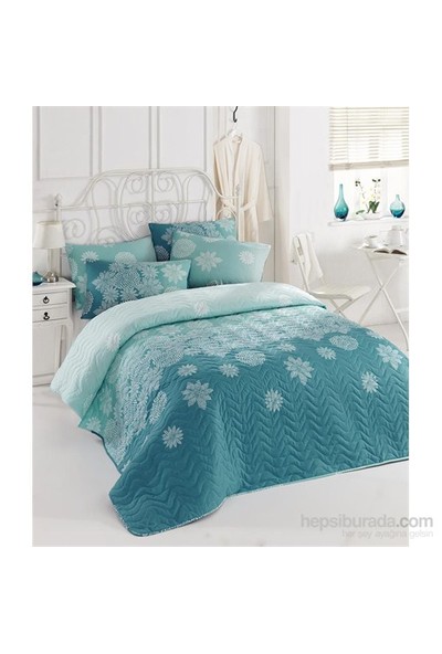 Eponj Home Kapitone Yatak Örtüsü Seti Çift Kişilik Simay Turkuaz Eponj Home Kapitone Yatak Örtüsü Seti Çift Kişilik Simay Turkuaz