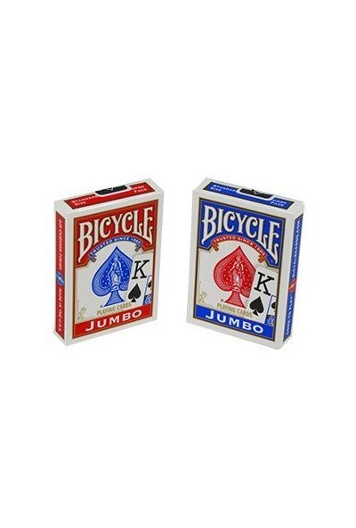Bicycle Jumbo Index Poker İskambil Oyun Kartı Kağıdı Destesi 2'li Mavi Kırmızı Bicycle Jumbo Index Poker İskambil Oyun Kartı Kağıdı Destesi 2'li Mavi Kırmızı