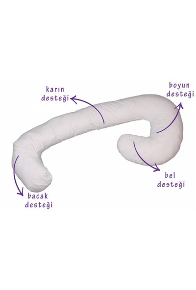 4 Bölge Destekli Hamile Yastığı Beyaz