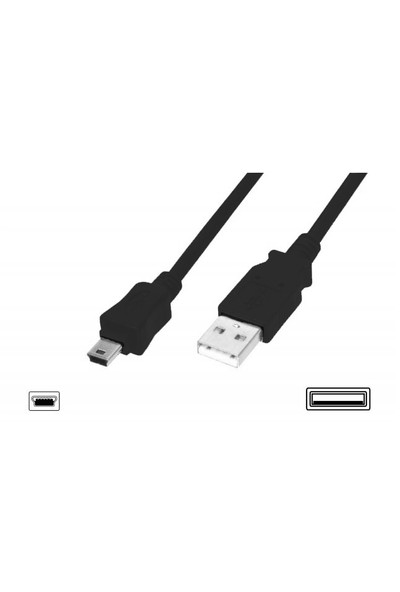Usb 2.0 Bağlantı Kablosu, Usb A Erkek - Usb Mini B (5 Pin) Erkek, 1 Metre, Awg 28, Usb 2.0 Uyumlu, Ul, Siyah Renk Usb 2.0 Bağlantı Kablosu, Usb A Erkek - Usb Mini B (5 Pin) Erkek, 1 Metre, Awg 28, Usb 2.0 Uyumlu, Ul, Siyah Renk