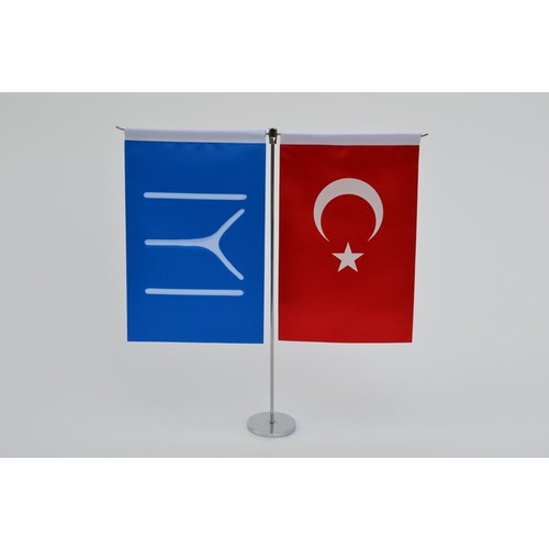Bayrakal Kayı Boyu ve Türk Bayrağı Dikey Masa Bayrak Takımı Fiyatı