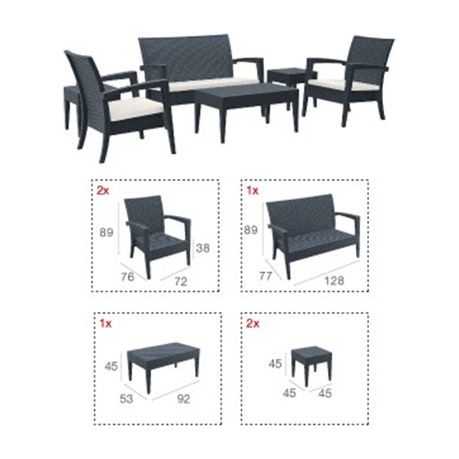 Siesta Rattan Miami Lounge Koltuk Seti - Kahverengi Fiyatı