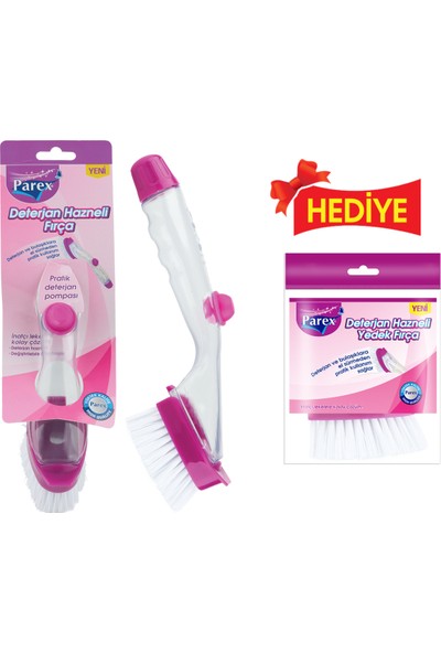 Parex Deterjan Hazneli Temizlik Fırçası Yedek Hediyeli Parex Deterjan Hazneli Temizlik Fırçası Yedek Hediyeli