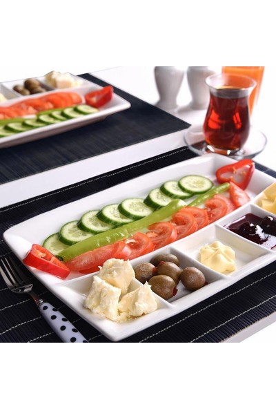 D-Sign Home Seramik Kahvaltı Tabağı 6 Bölmeli
