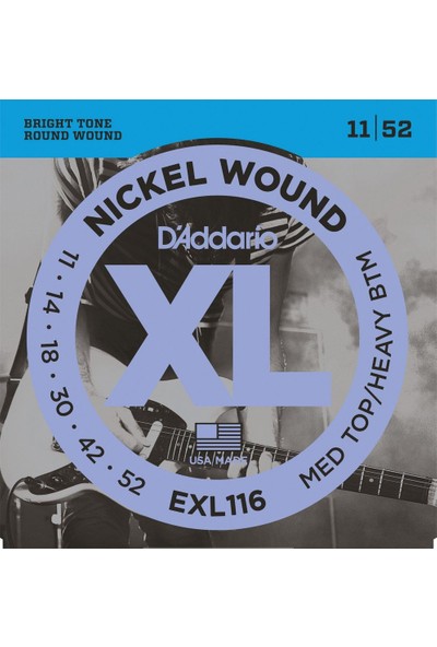 Daddarıo Exl116 Xl 0.11-0.52 Elektro Gitar Teli Med Top/Heavy Bottom Daddarıo Exl116 Xl 0.11-0.52 Elektro Gitar Teli Med Top/Heavy Bottom