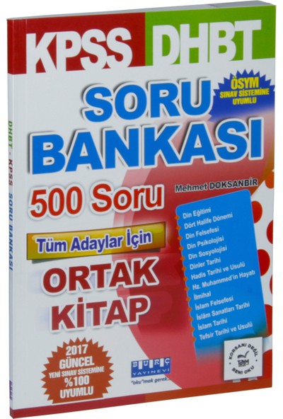 Burç Yayınları Kpss Dhbt Soru Bankası 500 Soru Tüm Adaylar İçin Ortak Kitap Burç Yayınları Kpss Dhbt Soru Bankası 500 Soru Tüm Adaylar İçin Ortak Kitap
