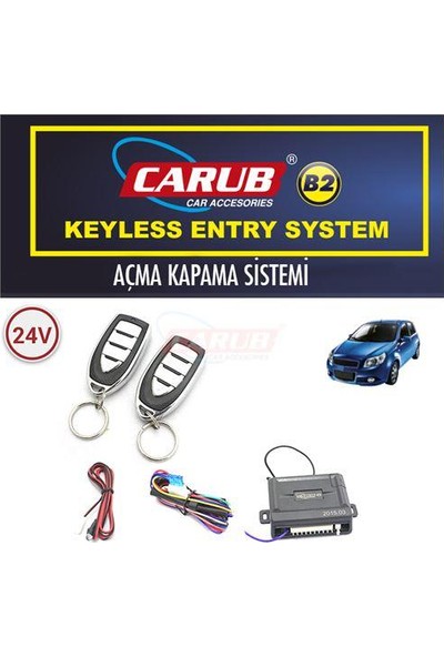 Carub B2 Açma Kapama 24V S.Çıkışlı Krom Siyah