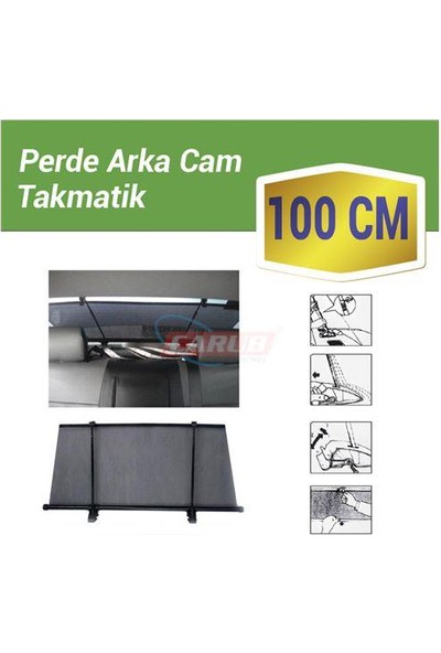 Carub Güneşlik Arka Cam 100Cm 2Li Çubuk