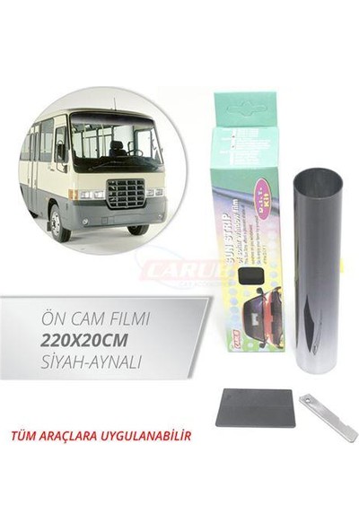 Carvonn Cam Filmi Ön 220X20Cm Siyah-Aynalı Tp-Bk-S