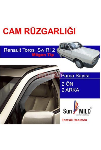 Sun Mıld Renault 12 Toros S.W Mugen Cam Rüzgarlığı 4Lü