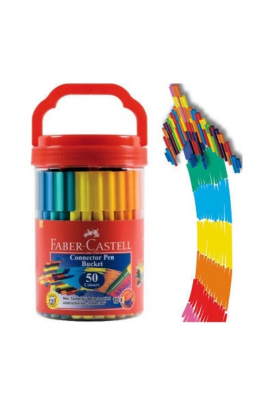 Faber-Castell Keçeli Kalem Plastik Kova 50 Renk