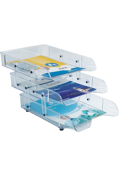 Ark Hareketli 3'Lü Evrak Rafı