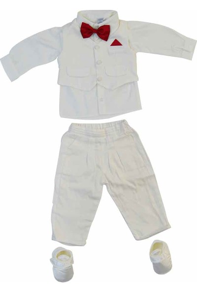 Pugi Baby 2004 Erkek Bebek Mevlüt Takımı Ekru