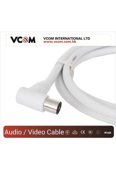 Vcom Cv601R 1.5Mt Analog Beyaz Tv Kablosu
