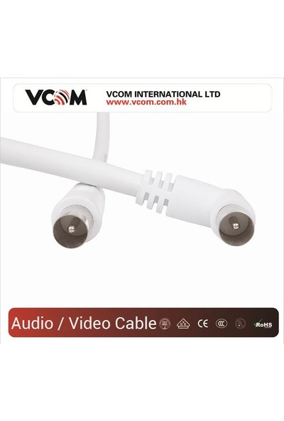 Vcom Cv601R 5Mt Anagol Beyaz Tv Kablosu