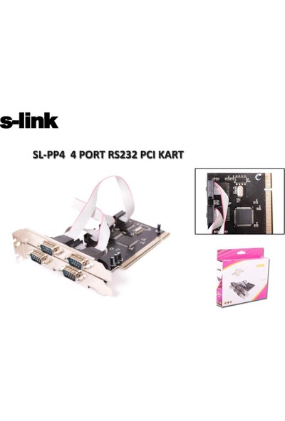 S-Lınk Sl-Pp4 4 Port Rs232 Pcı Kart S-Lınk Sl-Pp4 4 Port Rs232 Pcı Kart