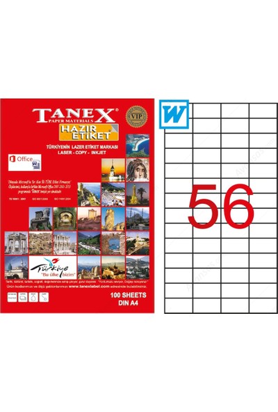 Tanex Tw-2321 52.5 Mm X 21.2 Mm 100 Sayfa Lazer Tanex Tw-2321 52.5 Mm X 21.2 Mm 100 Sayfa Lazer