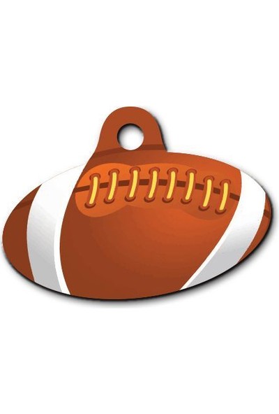 Dalis Pet Tag - Rugby Topu Desenli Elips Kedi Köpek Künyesi Dalis Pet Tag - Rugby Topu Desenli Elips Kedi Köpek Künyesi