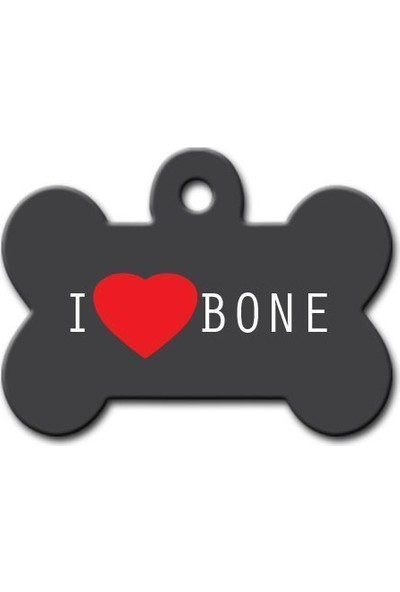 Dalis Pet Tag - I Love Bone Kemik Köpek Künyesi