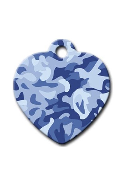 Dalis Pet Tag - Mavi Kamuflaj Desenli Kalp Kedi Köpek Künyesi Dalis Pet Tag - Mavi Kamuflaj Desenli Kalp Kedi Köpek Künyesi