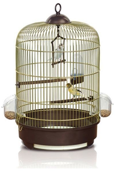 İmac Milly Pirinç-Füme Yuvarlak Kuş Kafesi 33X48 Cm