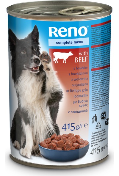Reno Biftekli Yetişkin Köpek Konservesi 415 Gr