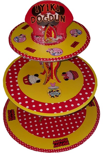 Tahtakale Toptancısı 3 Katlı Karton Cupcake Standı Minnie Mouse Temalı Kek Standı Tahtakale Toptancısı 3 Katlı Karton Cupcake Standı Minnie Mouse Temalı Kek Standı