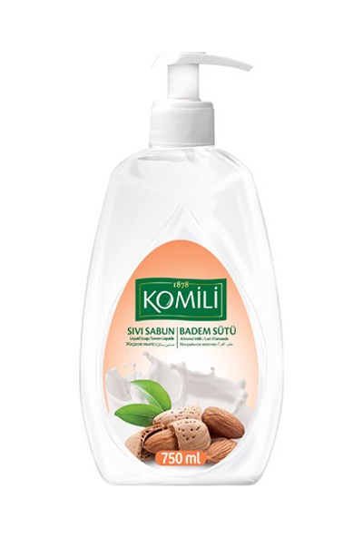 Komili Sıvı Sabun Badem Sütü 750 Ml Beyaz Komili Sıvı Sabun Badem Sütü 750 Ml Beyaz