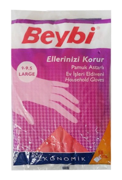 Beybi Ev İşleri Eldiveni (Pamuk Astarlı) Büyük Boy