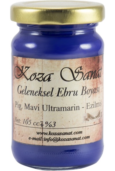 Koza Ebru Boyası - Ezilmiş Boya Pigment Mavi Ultramarin 105 Cc Koza Ebru Boyası - Ezilmiş Boya Pigment Mavi Ultramarin 105 Cc