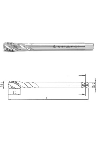 Mte - Makina Takım M10 Hss-E Dın 376/C Metrik Normal Vidalı Helis Kanallı Makina Kılavuzu - B00105790257